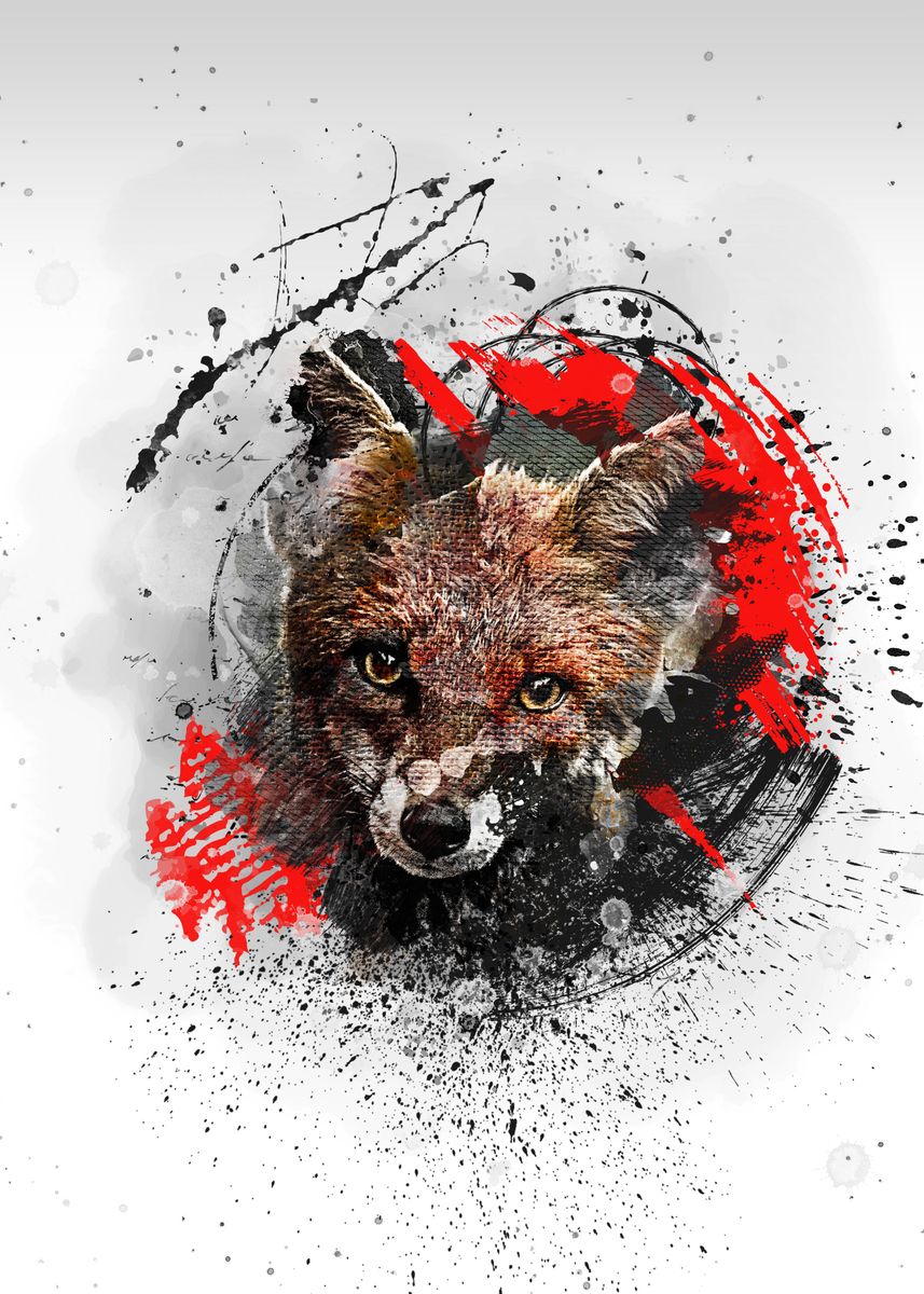 'Fox' Poster, picture, metal print, paint by Unchained Tom | Displate