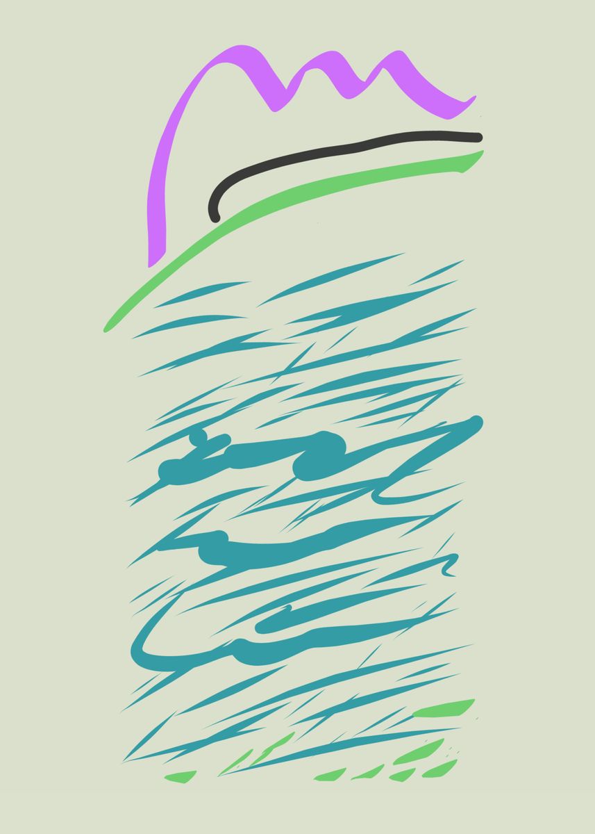 'simple stroke' Poster, picture, metal print, paint by Dream Reality ...