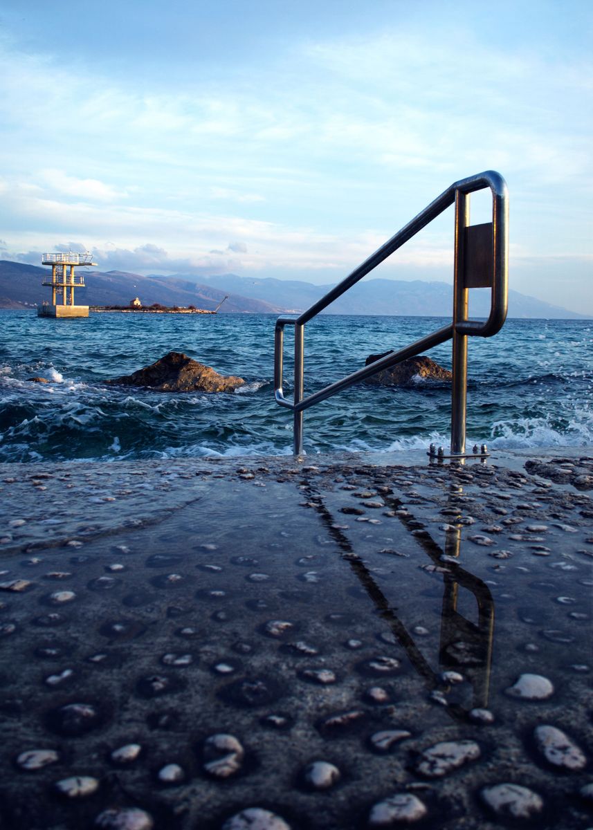 'Sea step' Poster, picture, metal print, paint by Nella Kovac | Displate