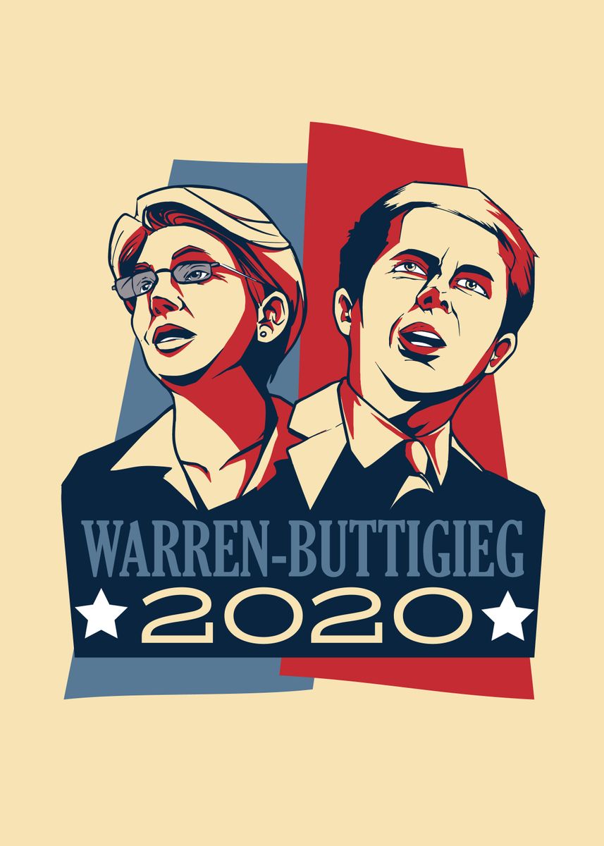 'Warren buttigieg debate' Poster, picture, metal print, paint by Markus ...