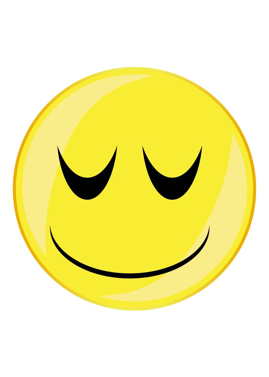 'Sleepy Smile Face' Poster, picture, metal print, paint by HomeStead ...