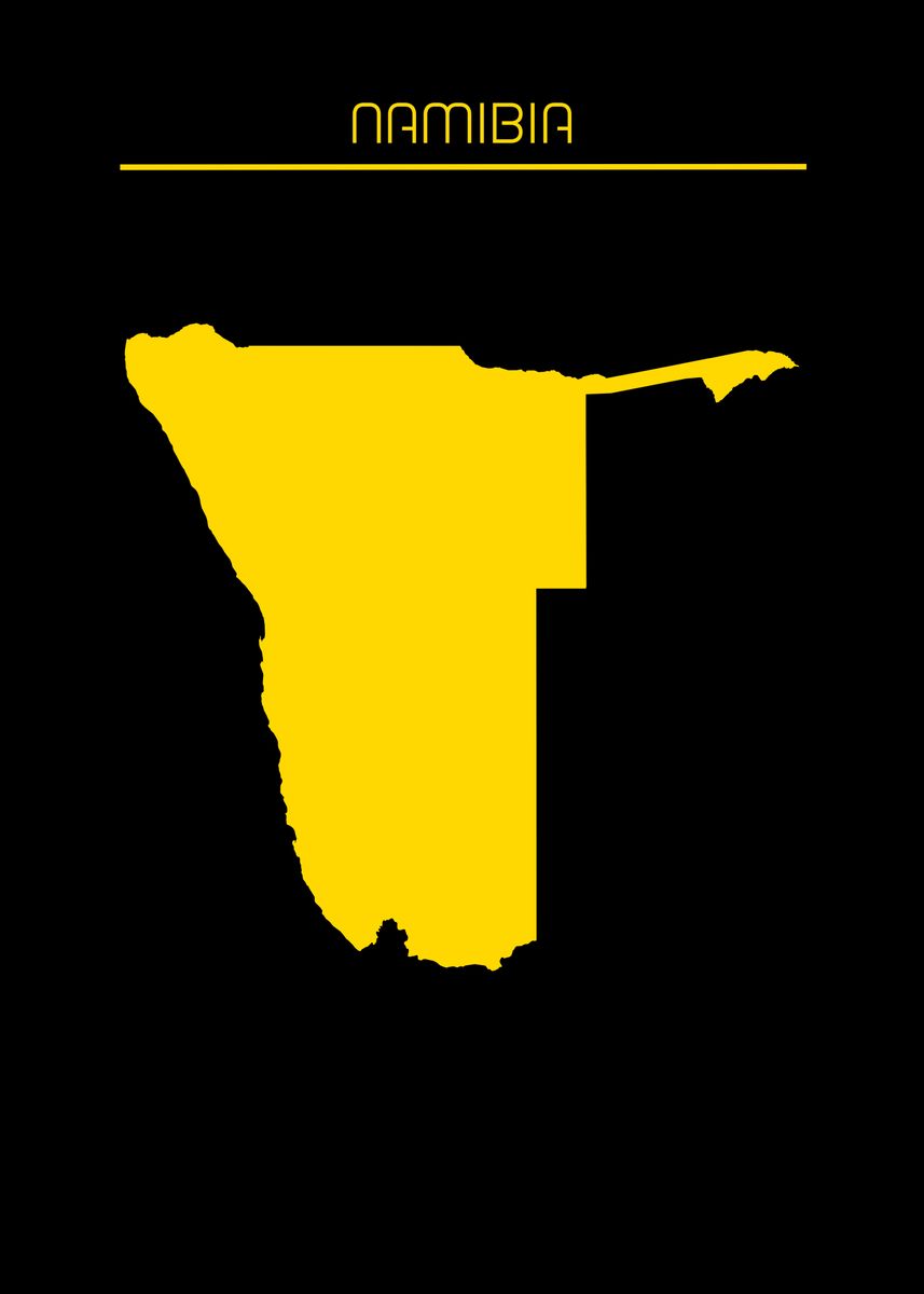 'Namibia Map Gold' Poster, picture, metal print, paint by Zero Nine ...