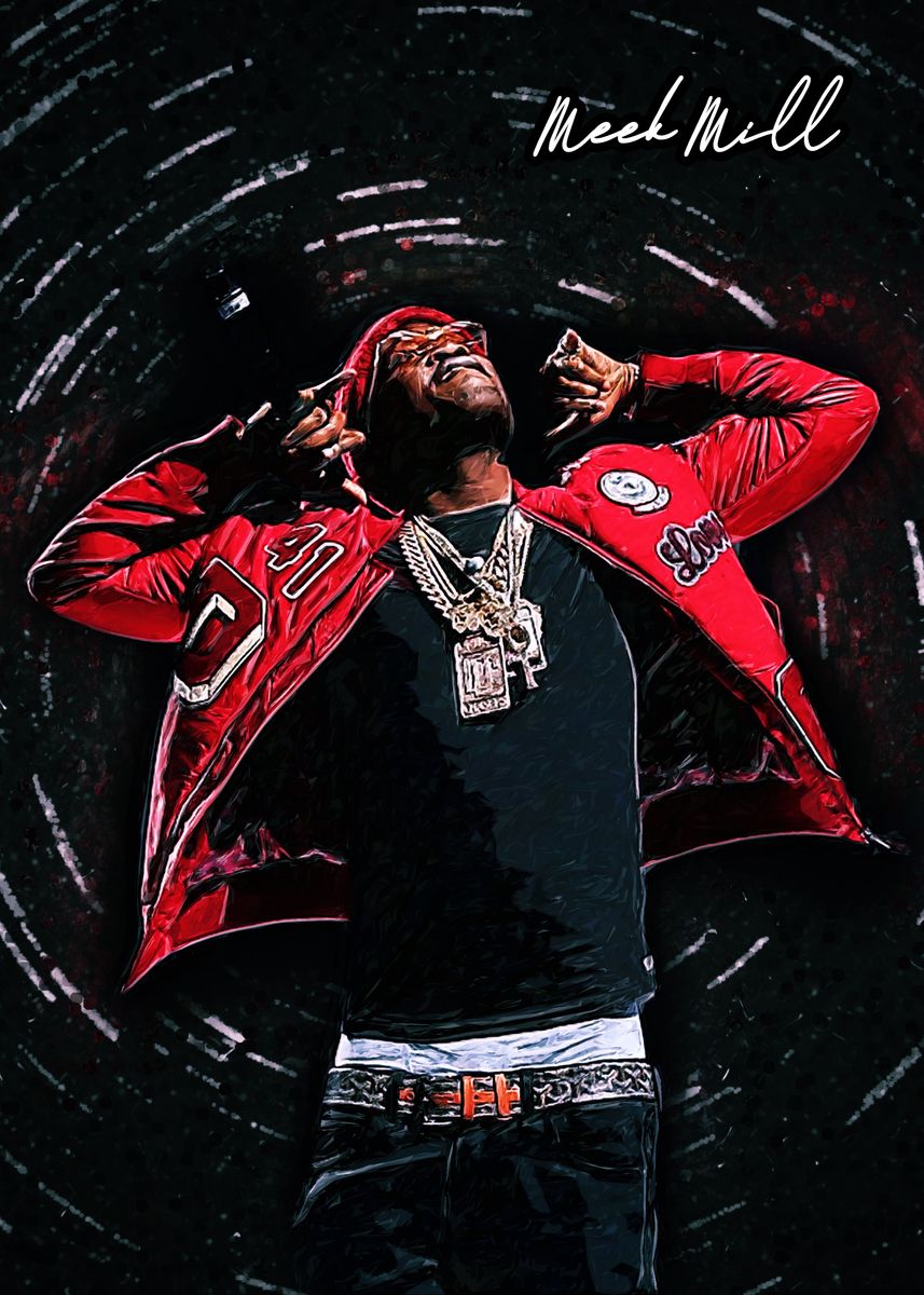'Meek Mill ' Poster, picture, metal print, paint by SA KE | Displate