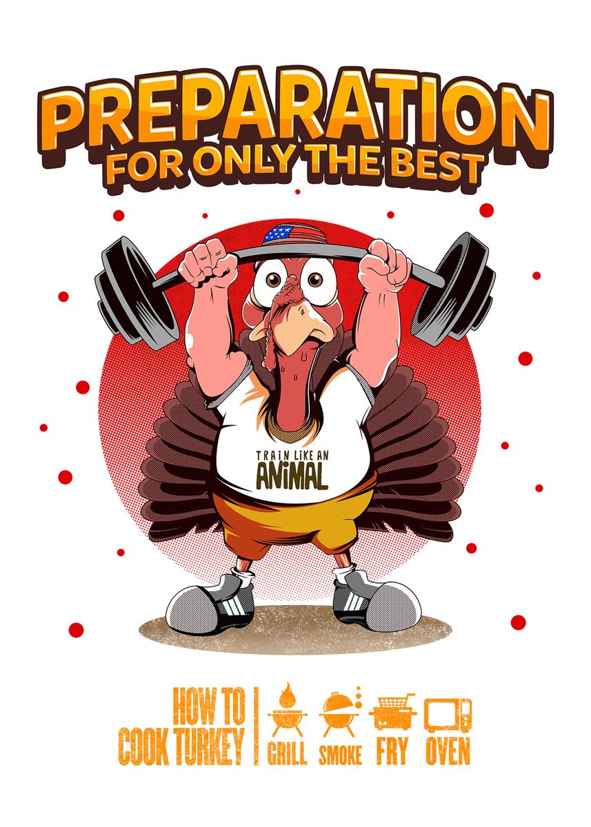 'Turkey Workout Day' Poster, picture, metal print, paint by CACACU ...