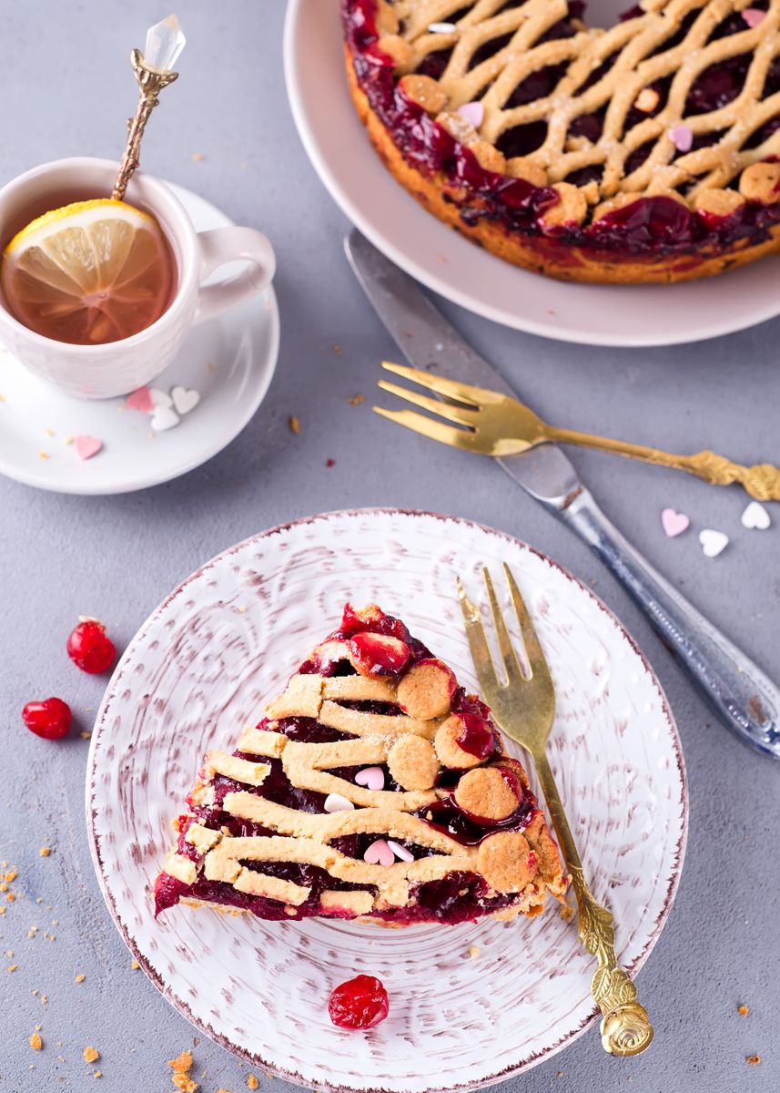 'Homemade cherry pie' Poster, picture, metal print, paint by Yuliia ...