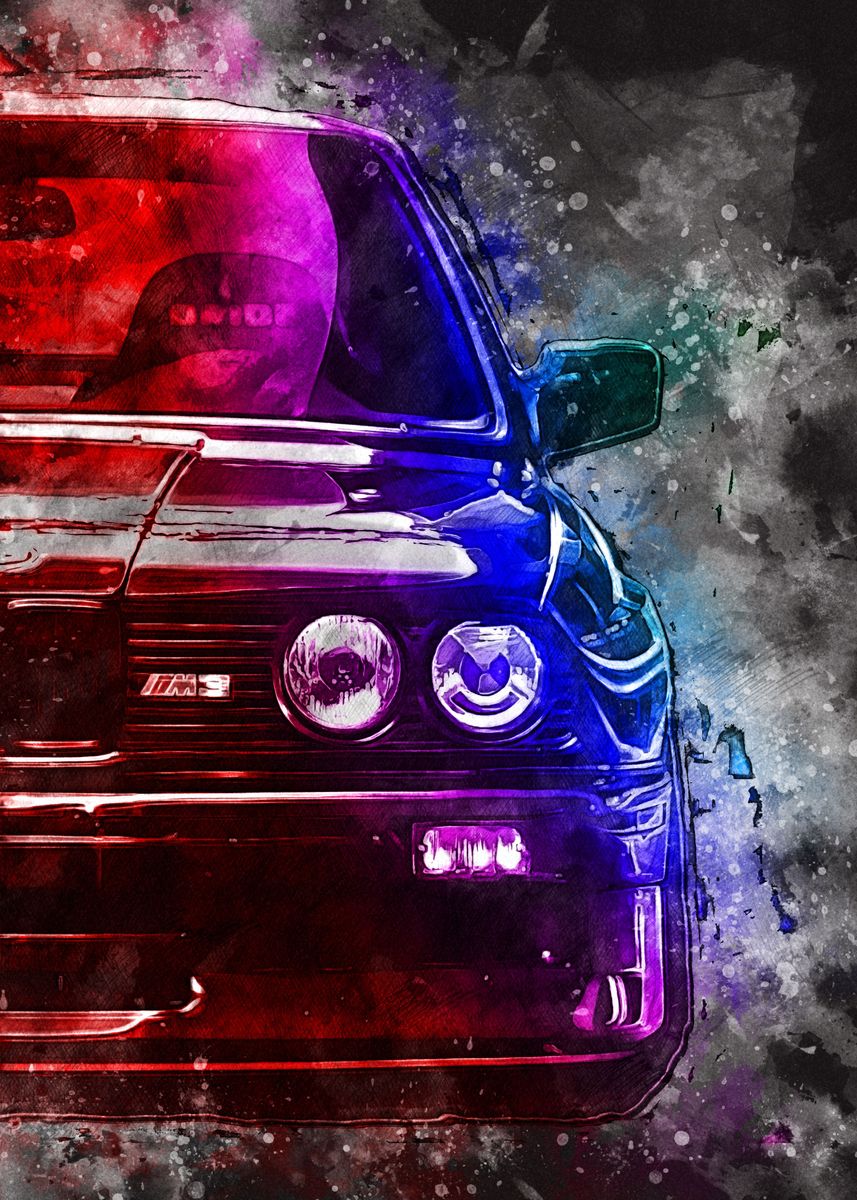 'RETRO RACING CAR TRENDING' Poster, picture, metal print, paint by FUNG ...