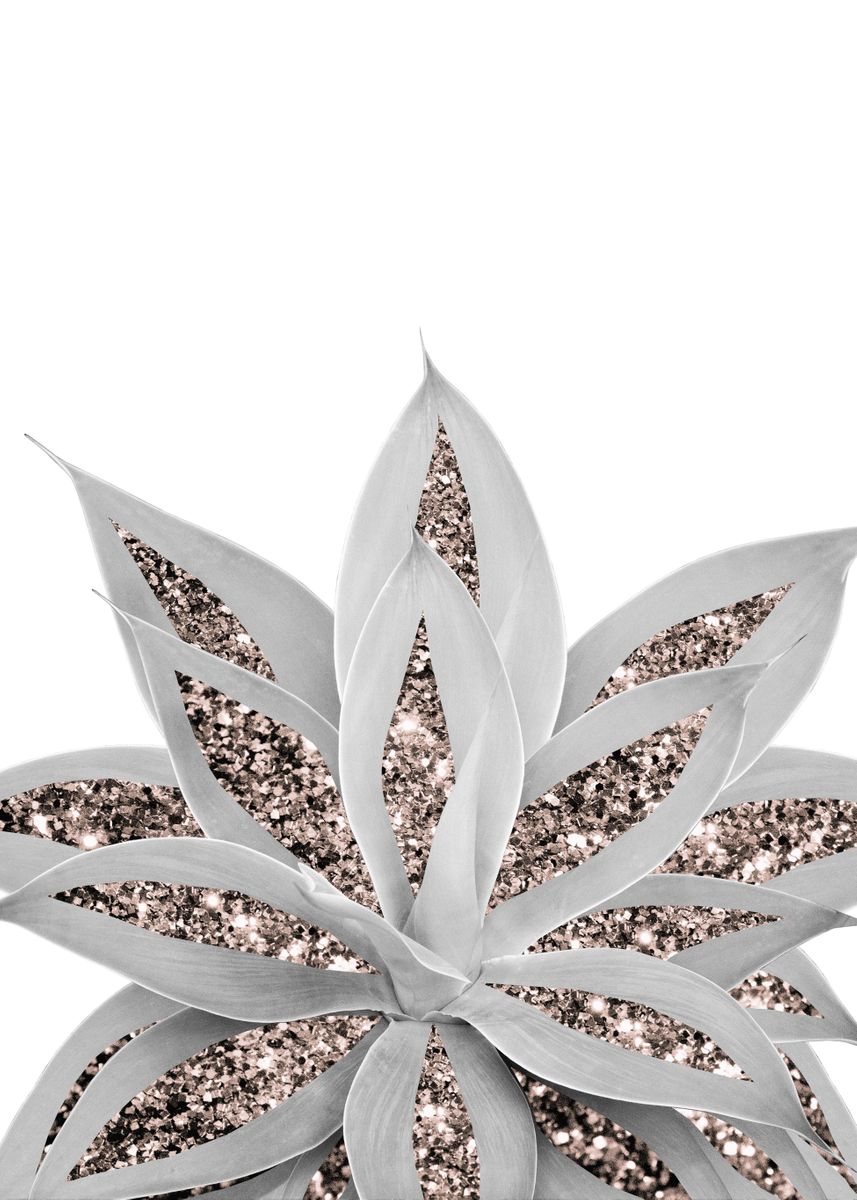 'Gray Agave Glitter 3' Poster, picture, metal print, paint by Anita's ...
