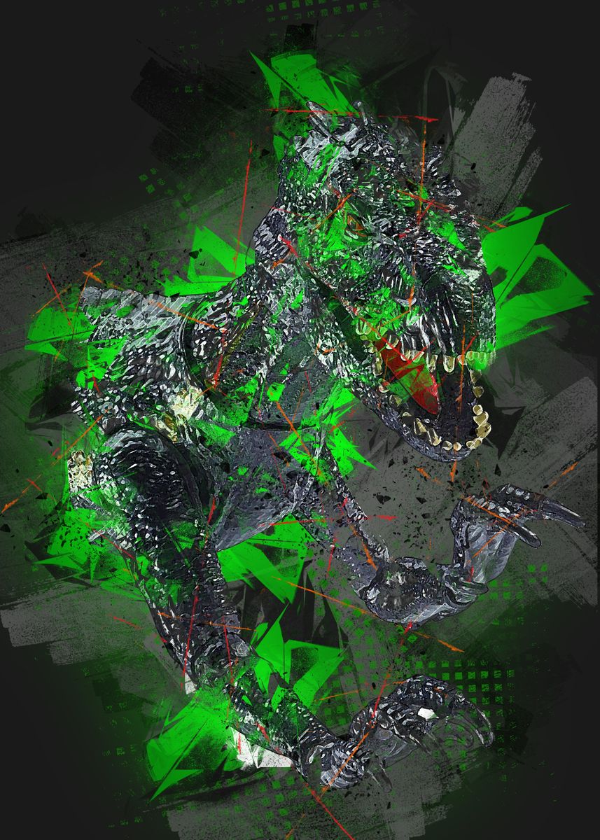 'Abstract Angry Tyrex' Poster, picture, metal print, paint by Breana ...