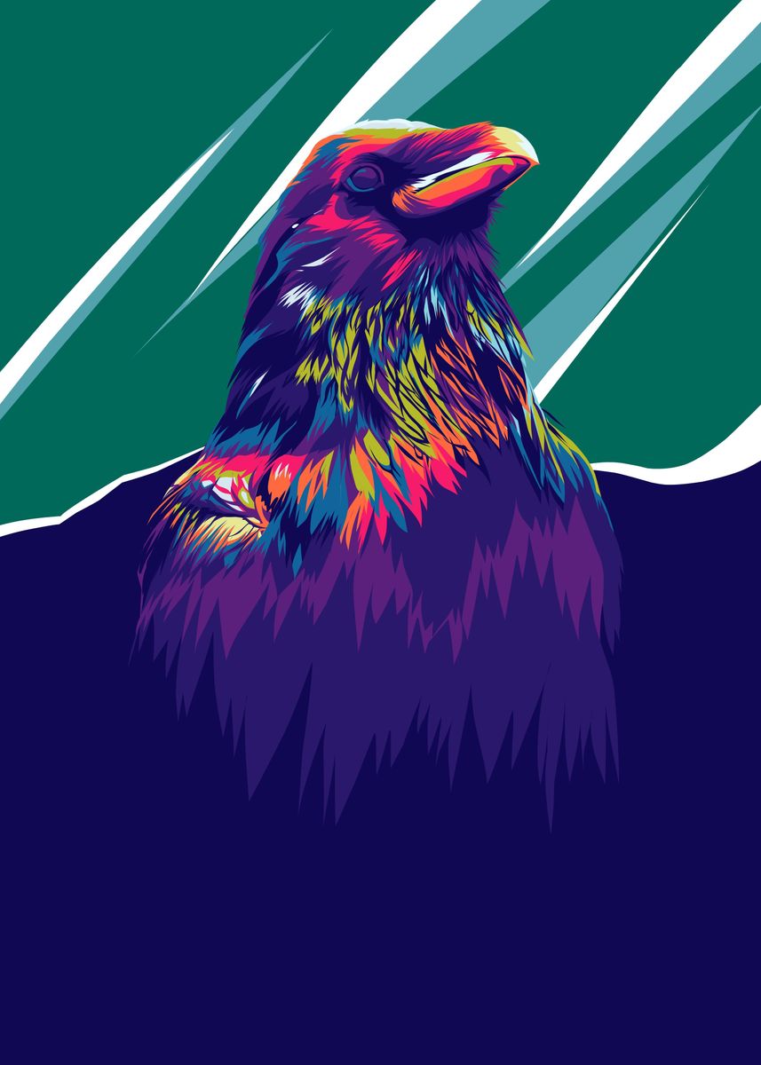 'Crow in Popart' Poster by Andre Fahrizal | Displate