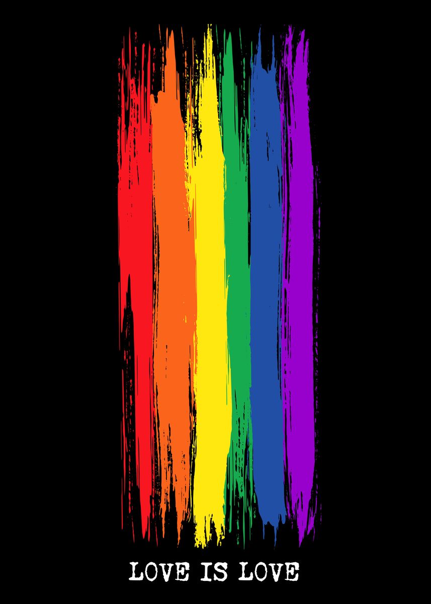 'Love is Love Gay Pride ' Poster, picture, metal print, paint by RAWWR ...