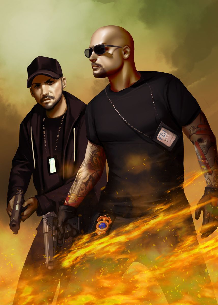 'Dreamteam Adams und Rabe' Poster, picture, metal print, paint by Ryan ...