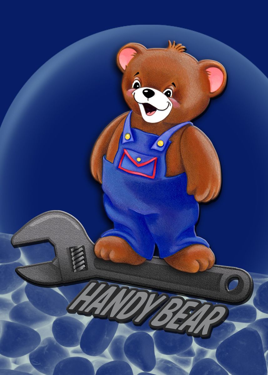 'Handy Bear' Poster, picture, metal print, paint by Colette van der Wal ...