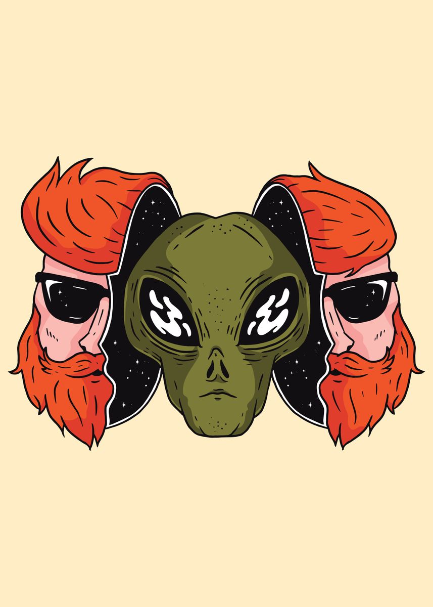 'Hipster alien' Poster by Markus Paeschke | Displate