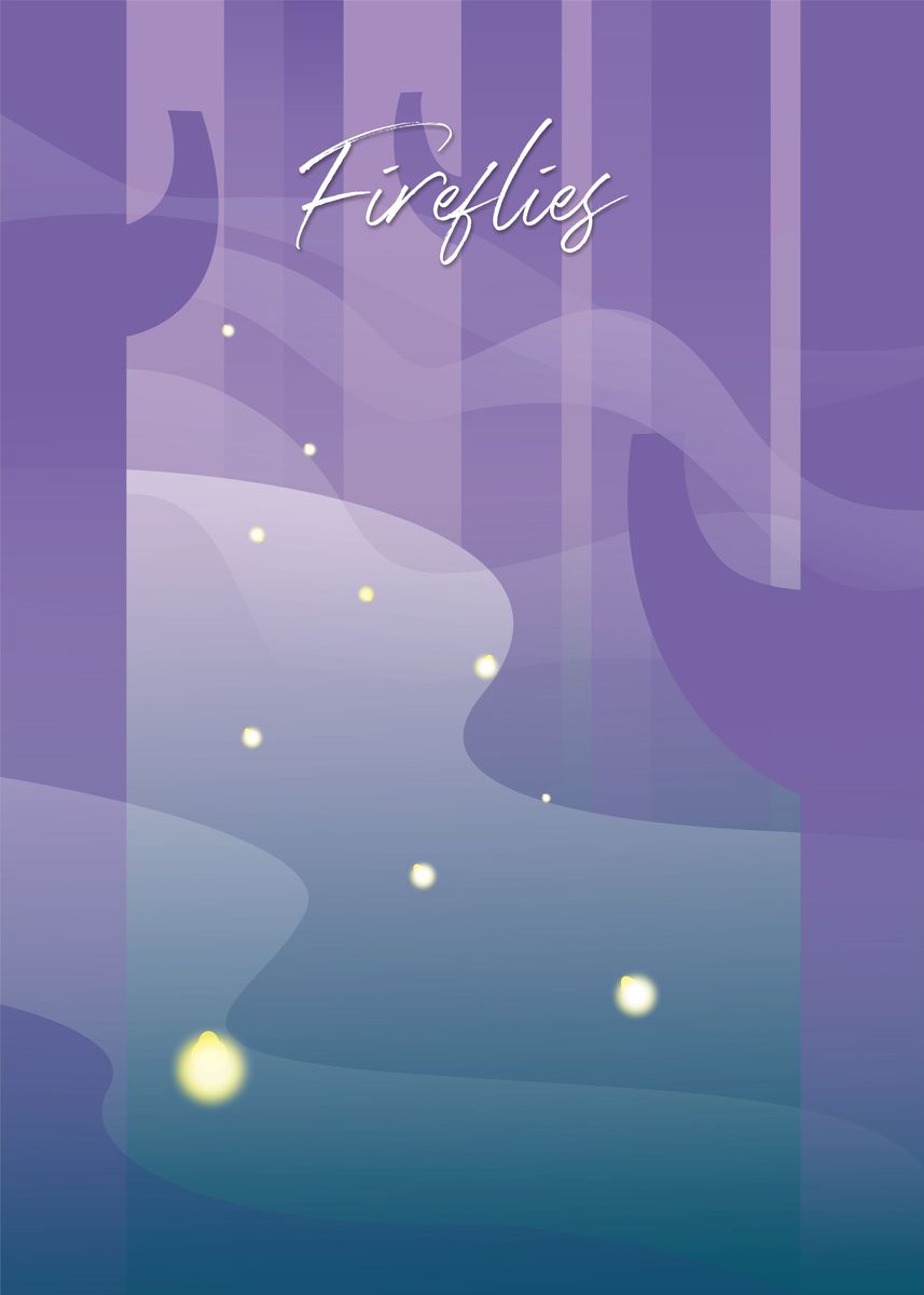 'fireflies' Poster, picture, metal print, paint by OXXI MAS | Displate