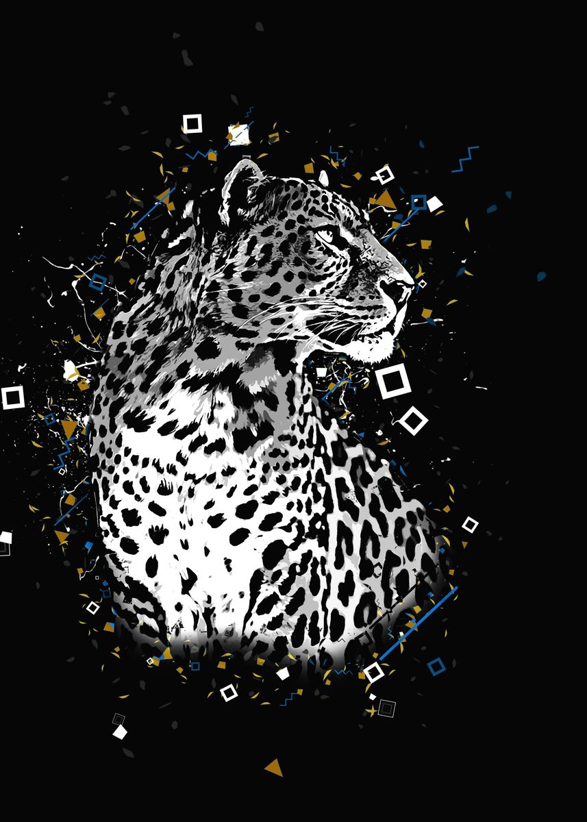 'Cheetah Splatter' Poster, picture, metal print, paint by Best ...