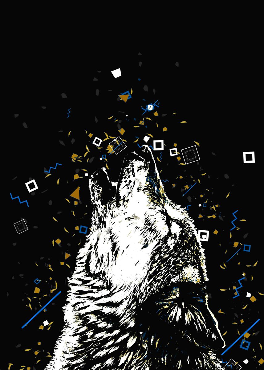 'The Wolf Splatter' Poster by Best Collection | Displate