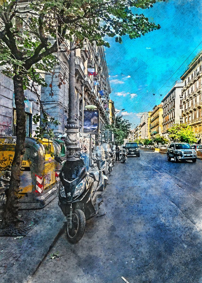 'Napoli Neapol city' Poster, picture, metal print, paint by JBJart ...