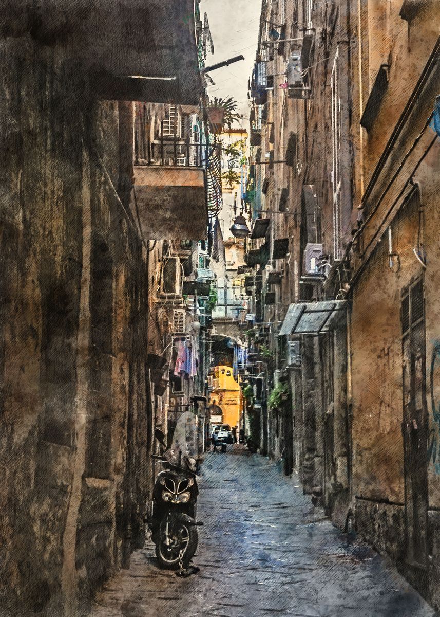 'Napoli Neapol city' Poster, picture, metal print, paint by JBJart ...