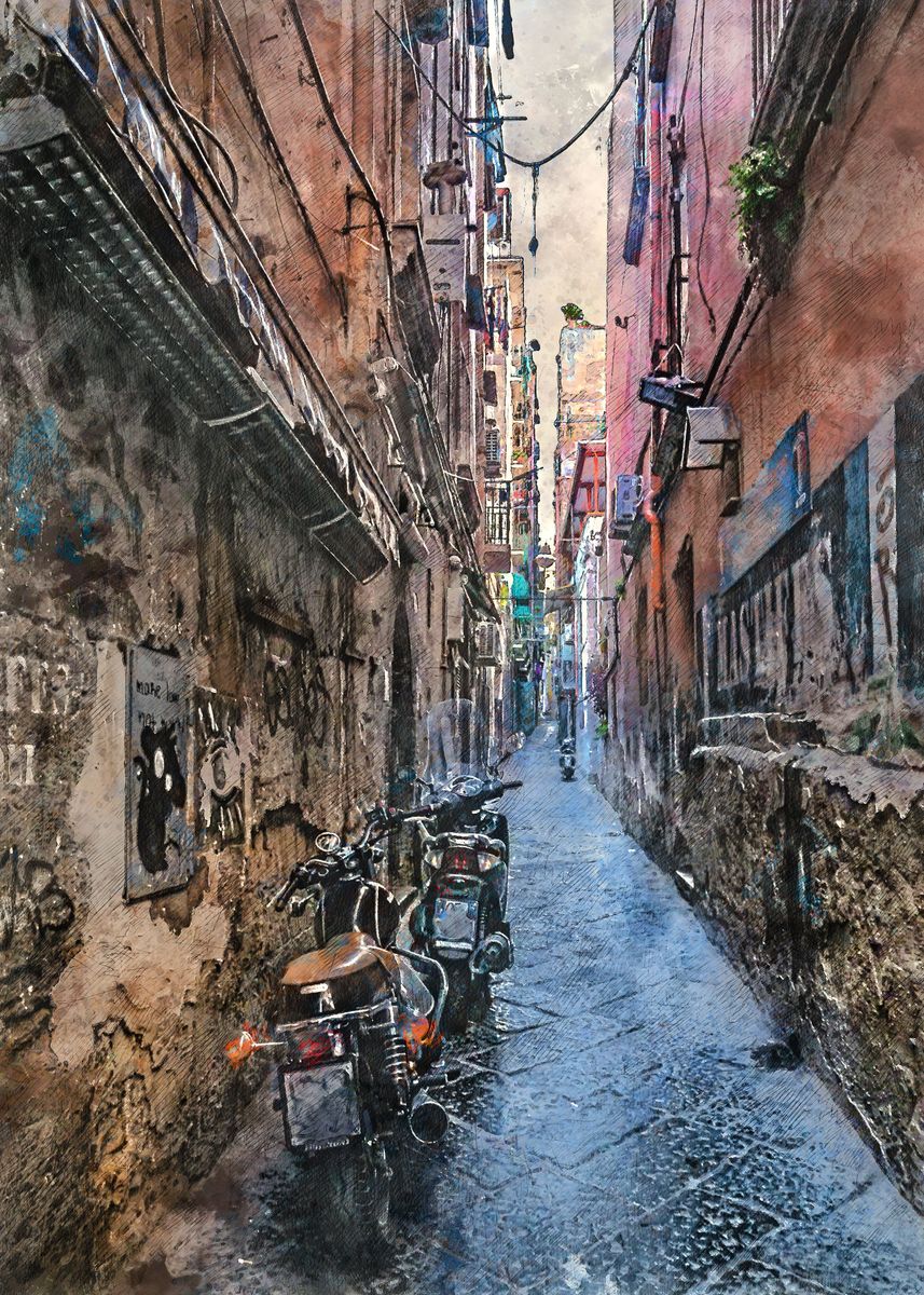 'Napoli Neapol city' Poster, picture, metal print, paint by JBJart ...