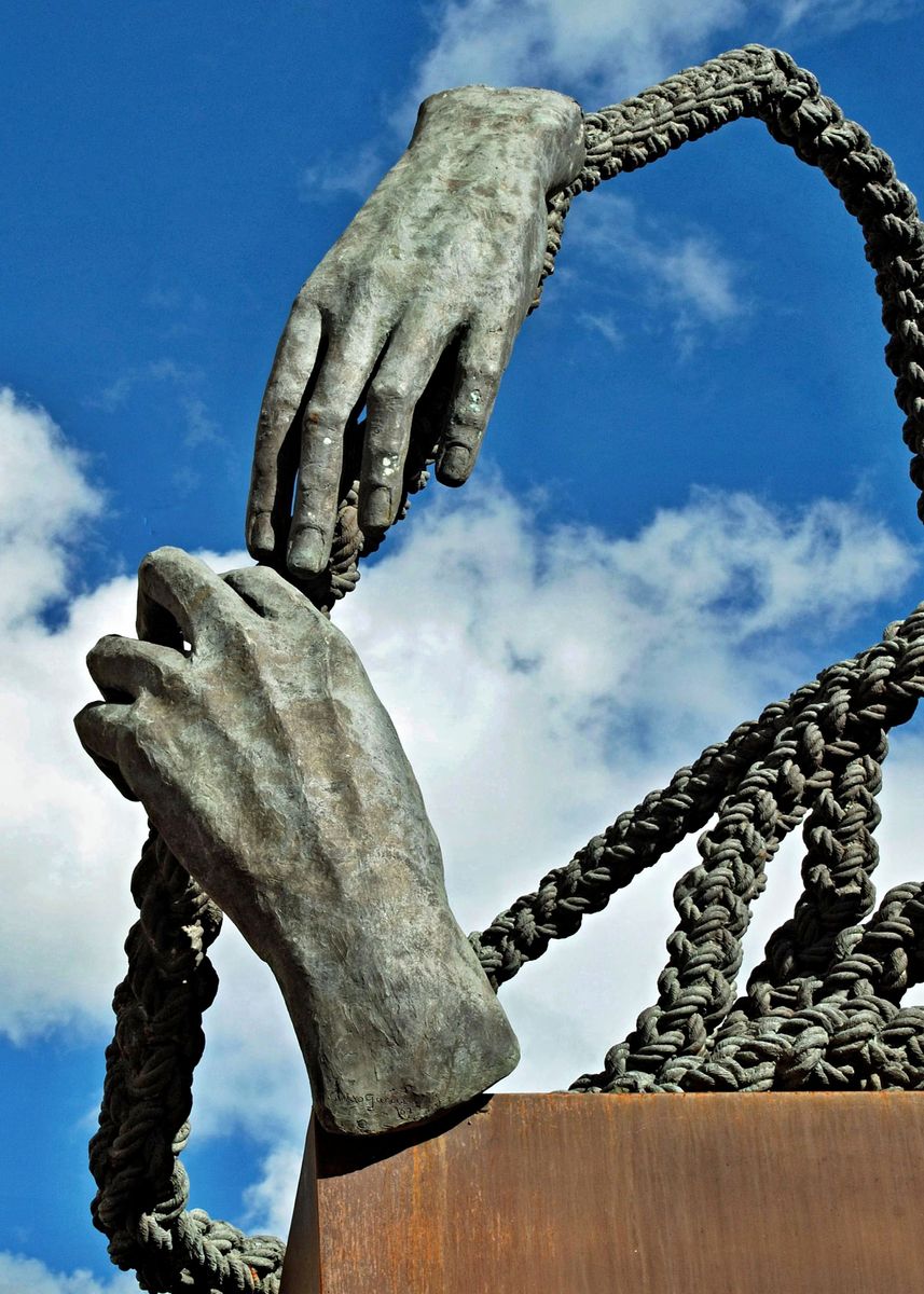 'Hands on the rope' Poster, picture, metal print, paint by insideportugal | Displate