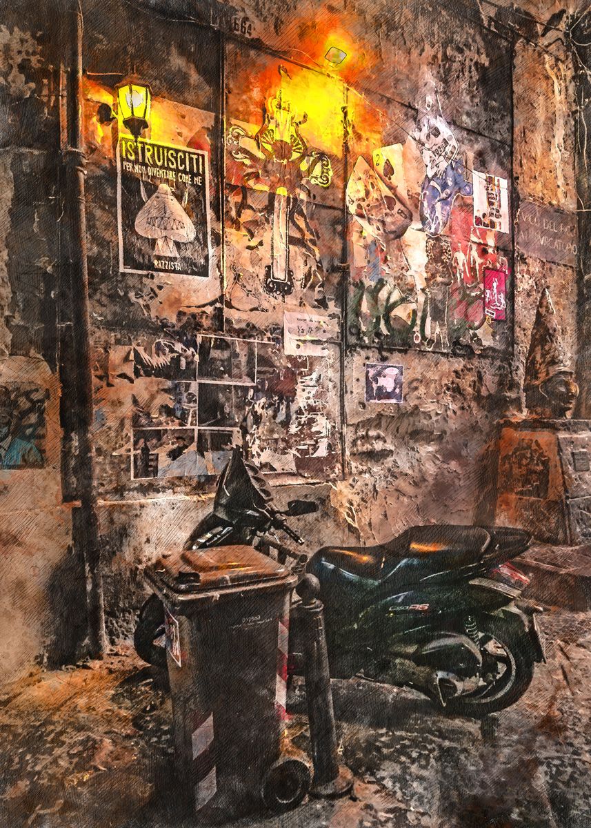 'Napoli Neapol city' Poster, picture, metal print, paint by JBJart ...