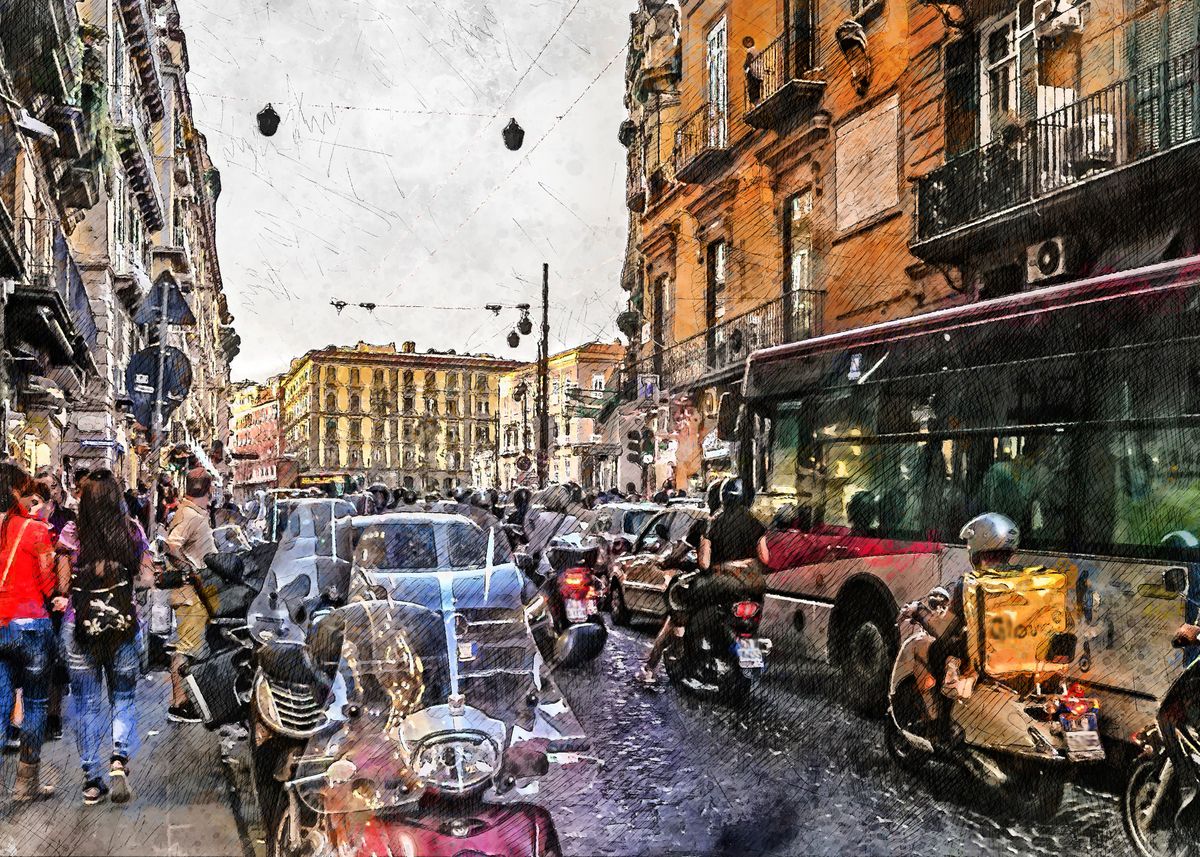 'Napoli Neapol city' Poster by Justyna Jaszke | Displate