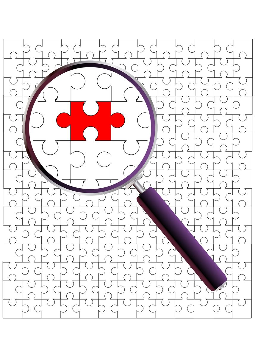 'Odd Piece Magnifying Glass' Poster by HomeStead Digital | Displate