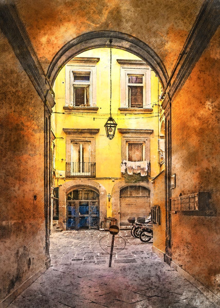 'Napoli Neapol city' Poster, picture, metal print, paint by JBJart ...