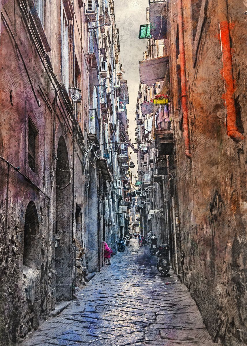 'Napoli Neapol city' Poster, picture, metal print, paint by JBJart ...