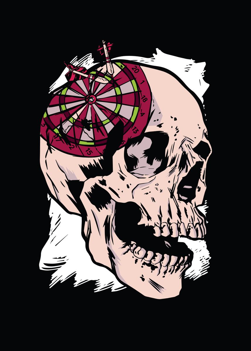 'Skull dartboard' Poster by Markus Paeschke | Displate