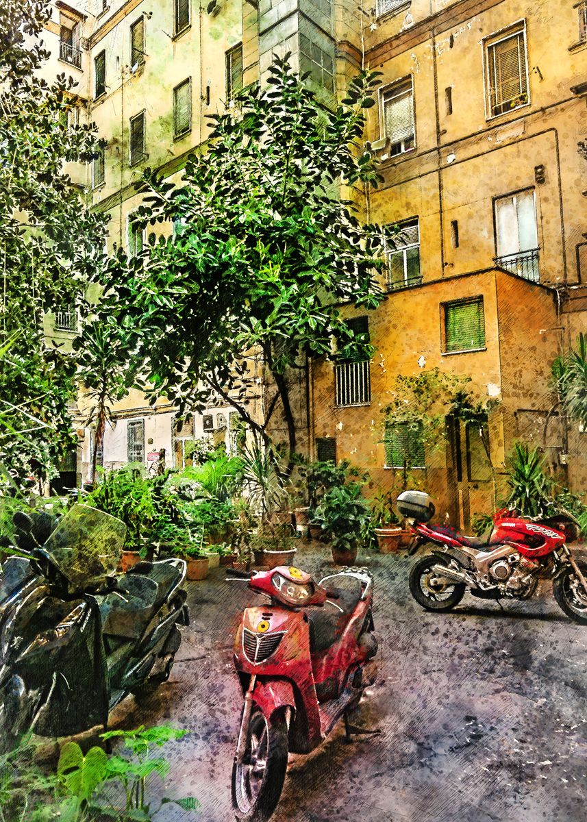 'Napoli Neapol city' Poster, picture, metal print, paint by JBJart ...