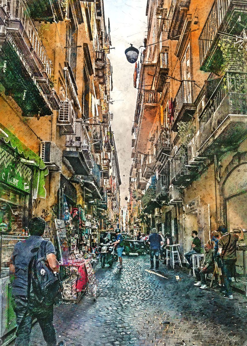 'Napoli Neapol city' Poster, picture, metal print, paint by JBJart ...