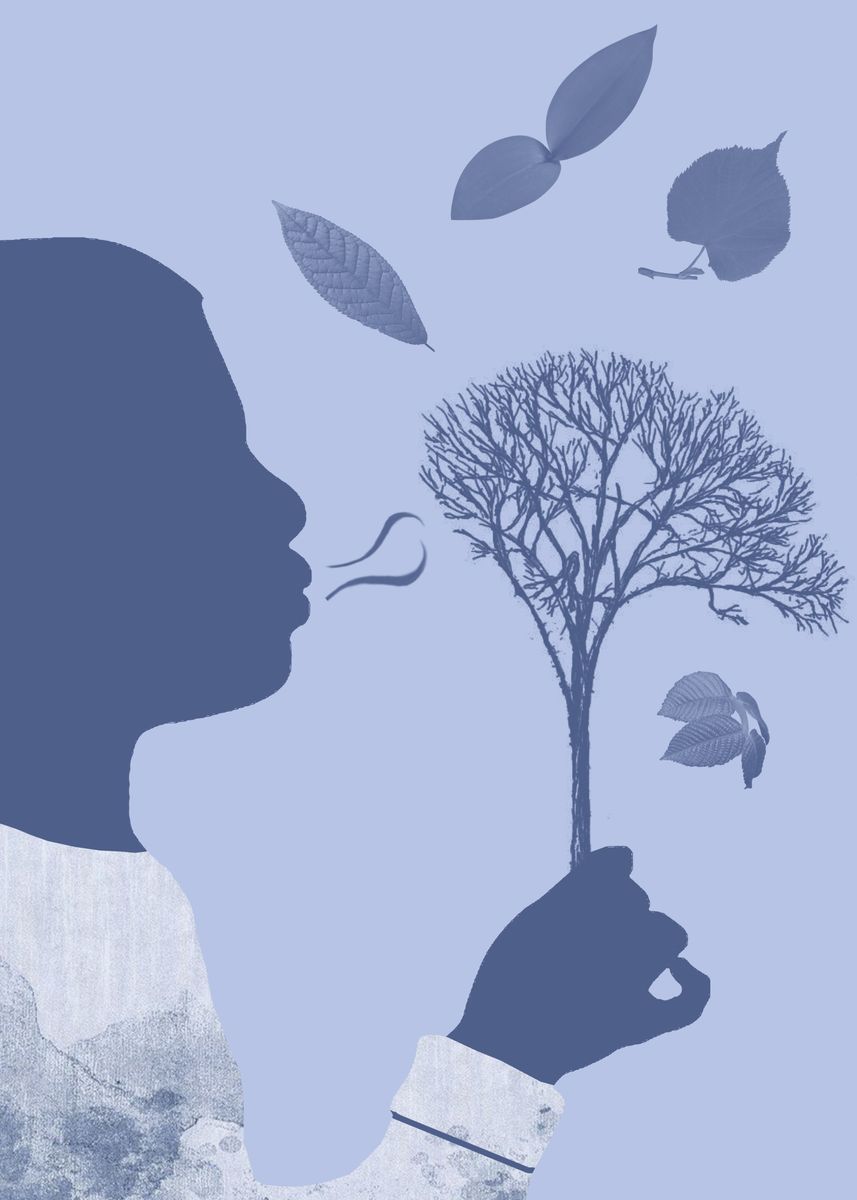 'Blowing on the tree' Poster, picture, metal print, paint by Aline de ...