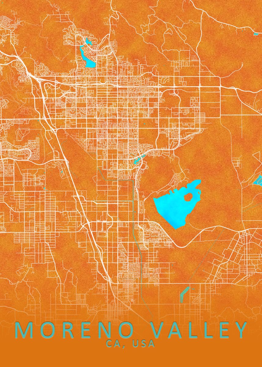 'Moreno Valley CA USA City ' Poster, picture, metal print, paint by ...