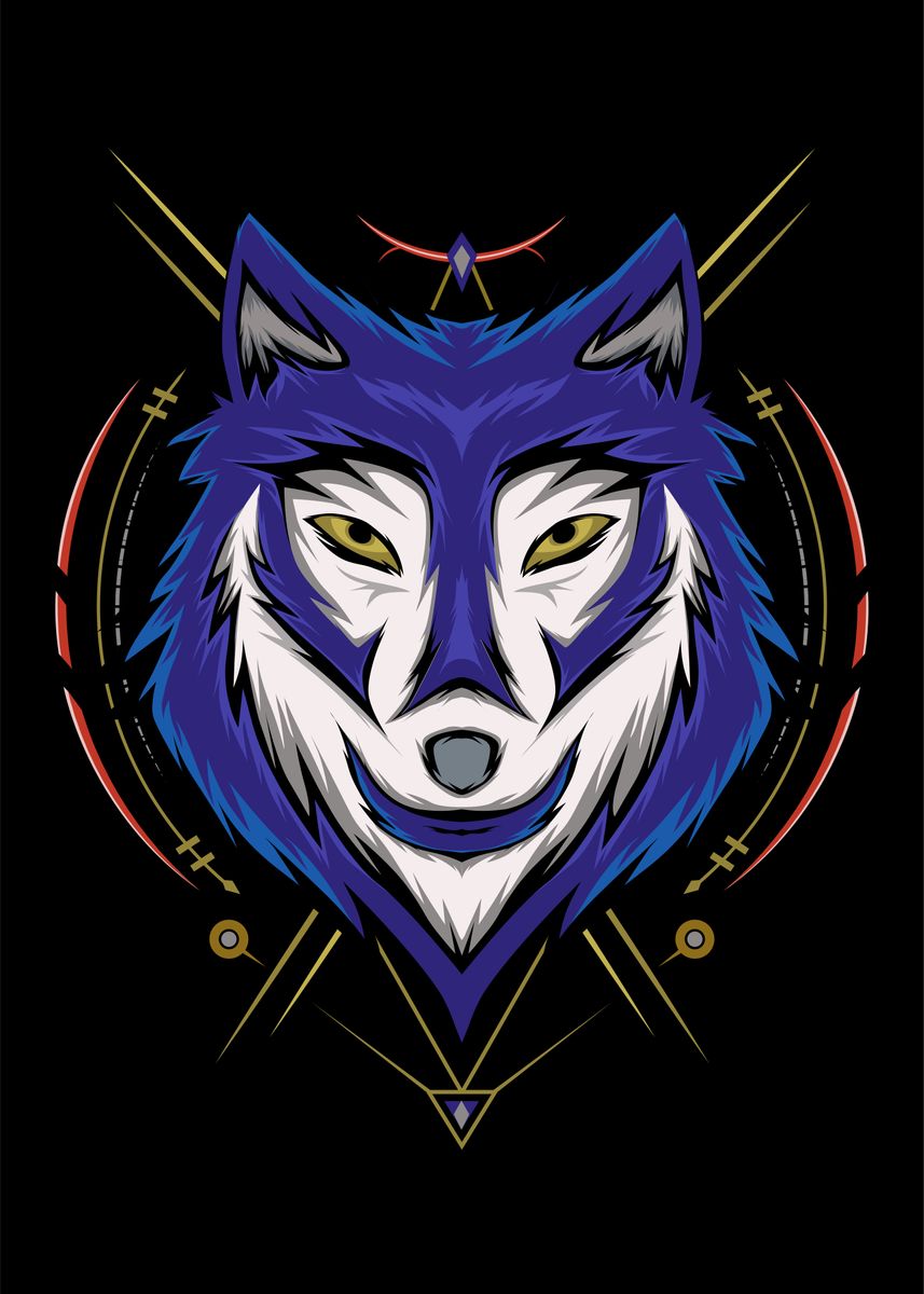 'wolve logo vector' Poster, picture, metal print, paint by Agora std ...