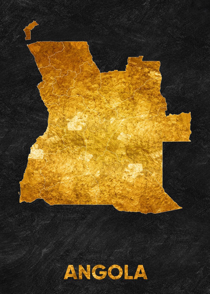 'angola map' Poster, picture, metal print, paint by SplashDesign | Displate