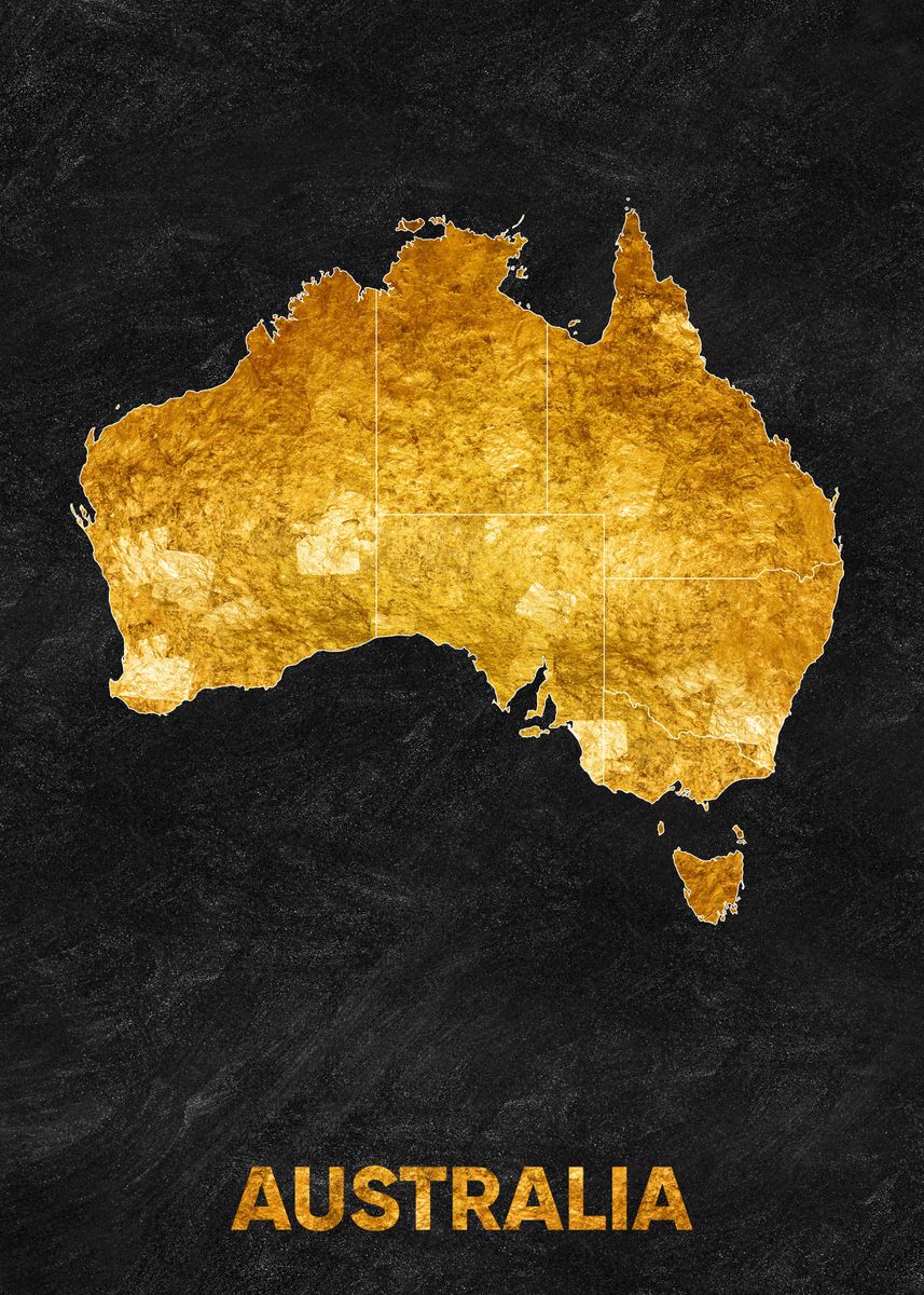 'australia map' Poster, picture, metal print, paint by SplashDesign ...