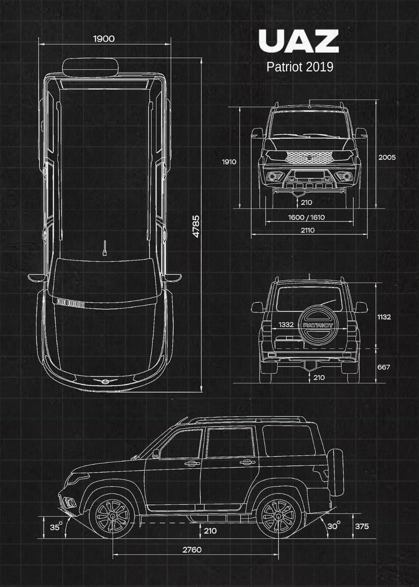 'UAZ Patriot 2019' Poster, picture, metal print, paint by DAVID CARL ...