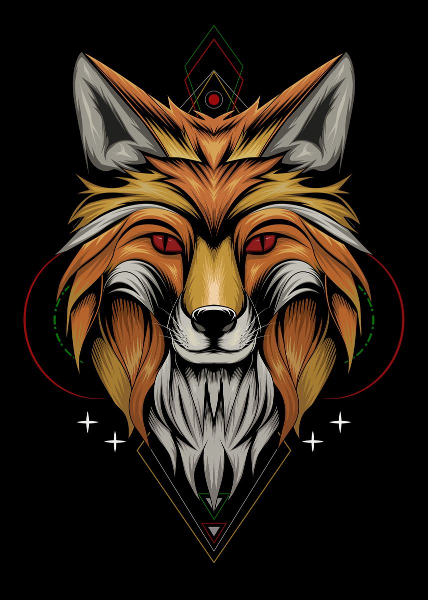 'vector fox illustration' Poster, picture, metal print, paint by Agora ...