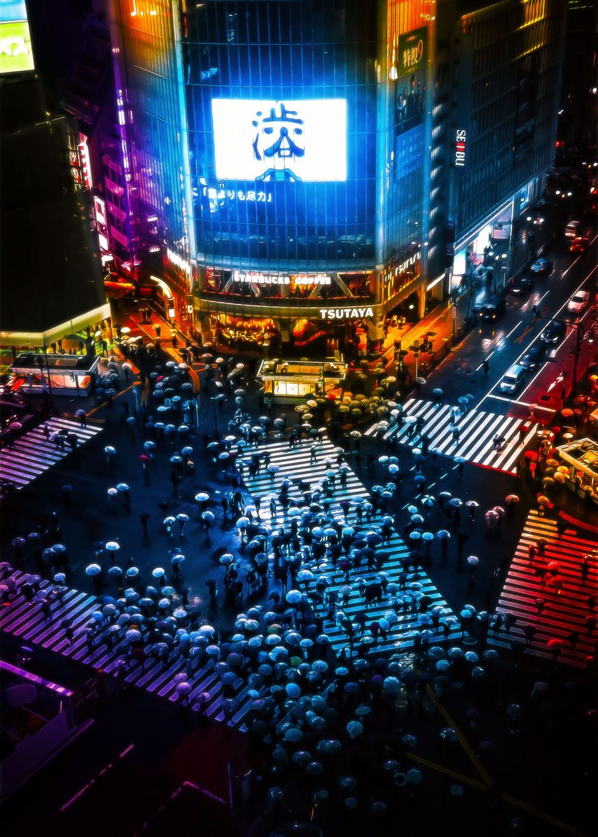 'Crowded' Poster, picture, metal print, paint by Ryu Ookami | Displate