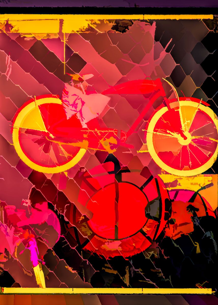 'Red Sweet Candy Bike' Poster, picture, metal print, paint by Art ...