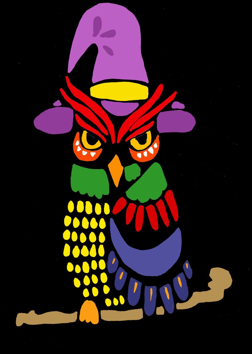 'Artsy Owl Wizard Art ' Poster, picture, metal print, paint by NGOCDUNG ...