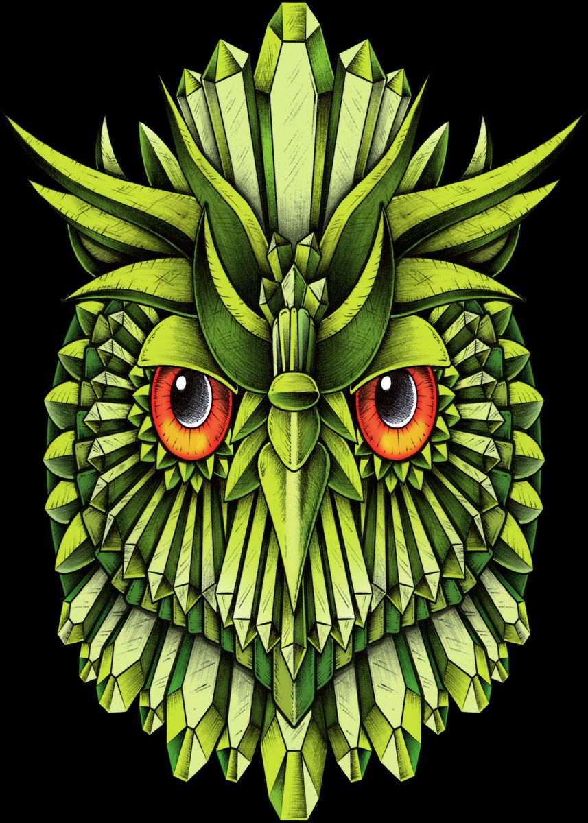 'Crystal Owl EDC ' Poster, picture, metal print, paint by allipapa ...