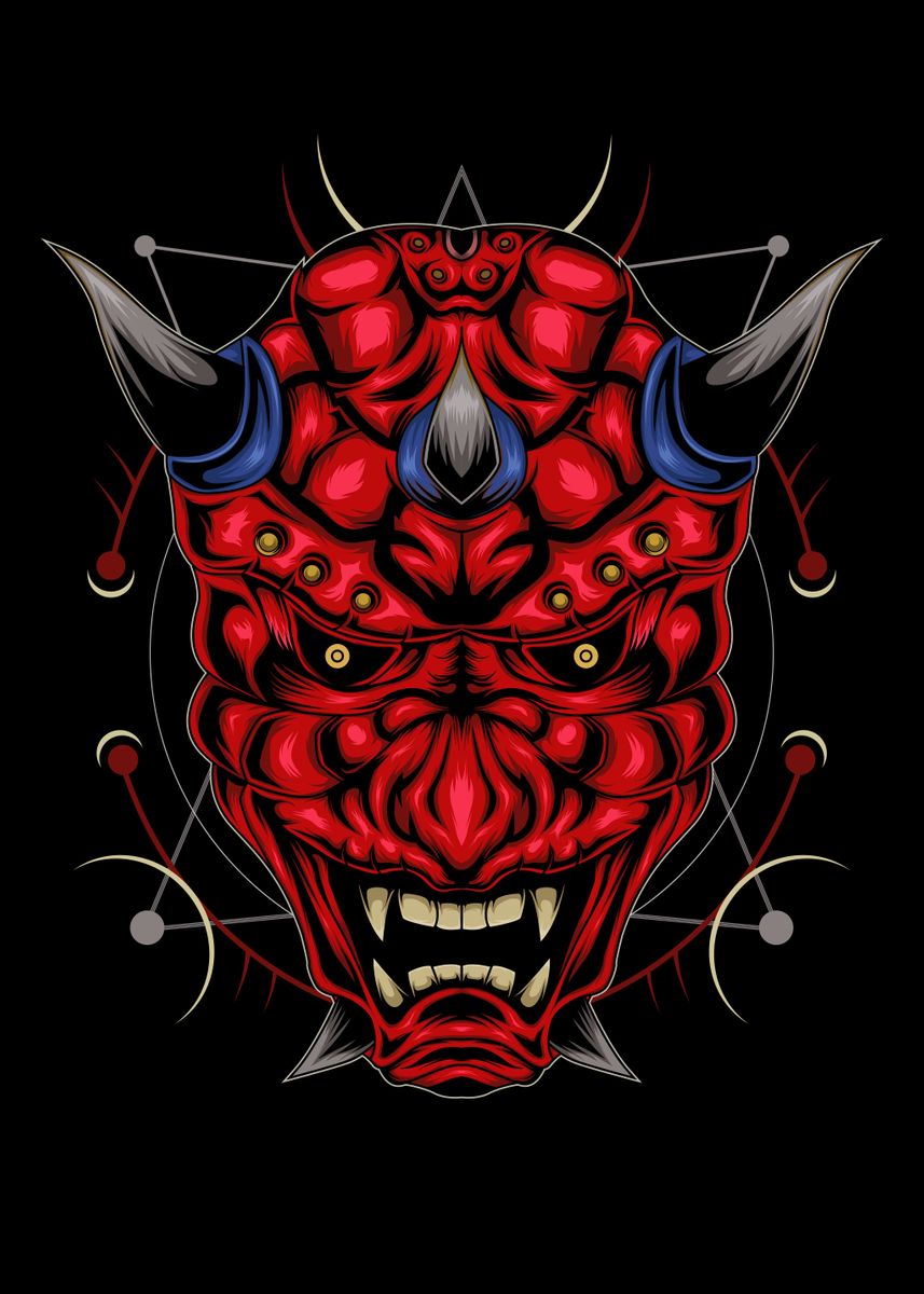 'red devil illustration' Poster, picture, metal print, paint by Agora ...