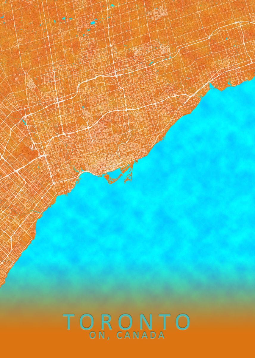 'Toronto Canada City Map' Poster, picture, metal print, paint by City ...