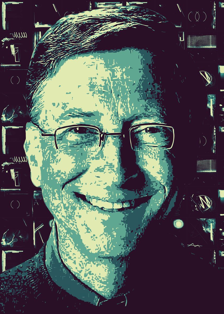 'Bill Gate Artwork Style' Poster, picture, metal print, paint by Rizky ...