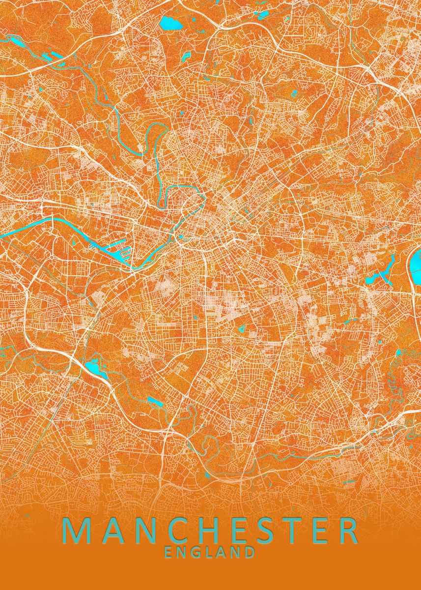 'Manchester England City ' Poster by City Map Art Prints | Displate