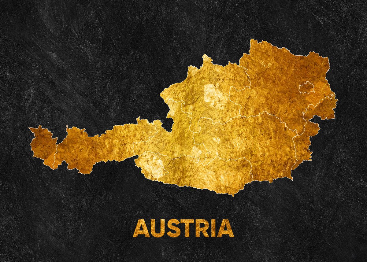 'austria map' Poster by SplashDesign | Displate