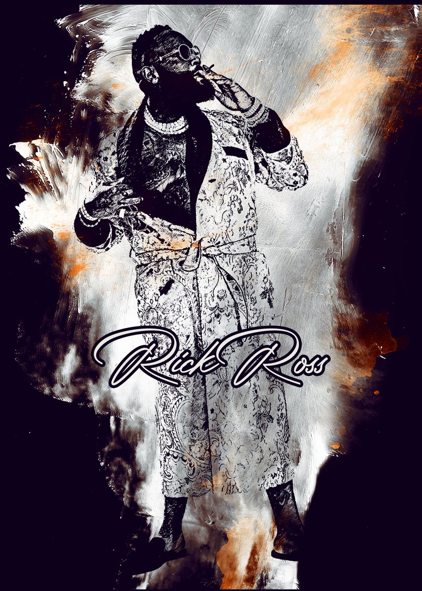'RICK ROSS' Poster, picture, metal print, paint by SA KE | Displate