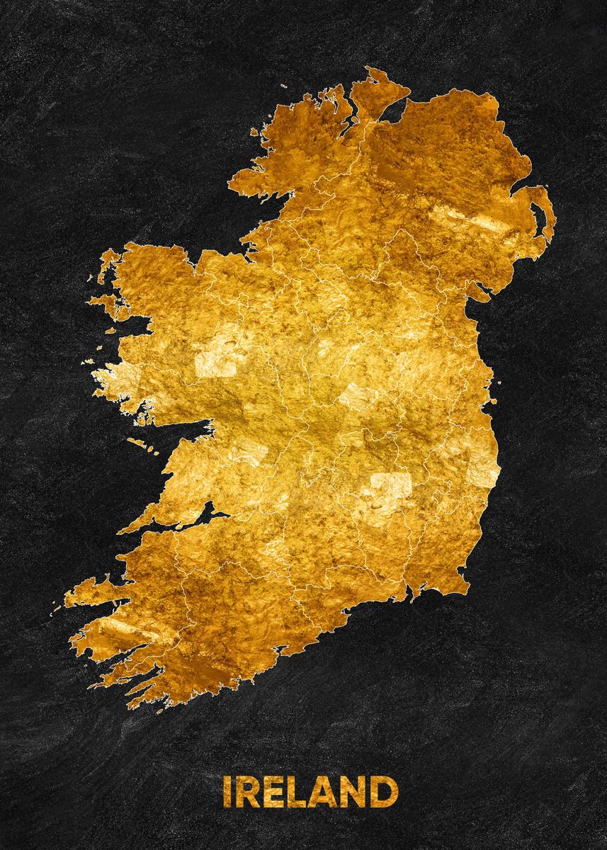 'ireland map' Poster, picture, metal print, paint by SplashDesign ...